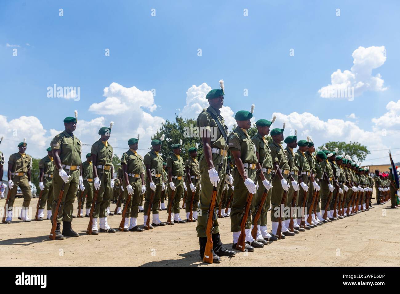 Maseru, Lesotho. 11th Mar, 2024. Soldiers are seen during the ...