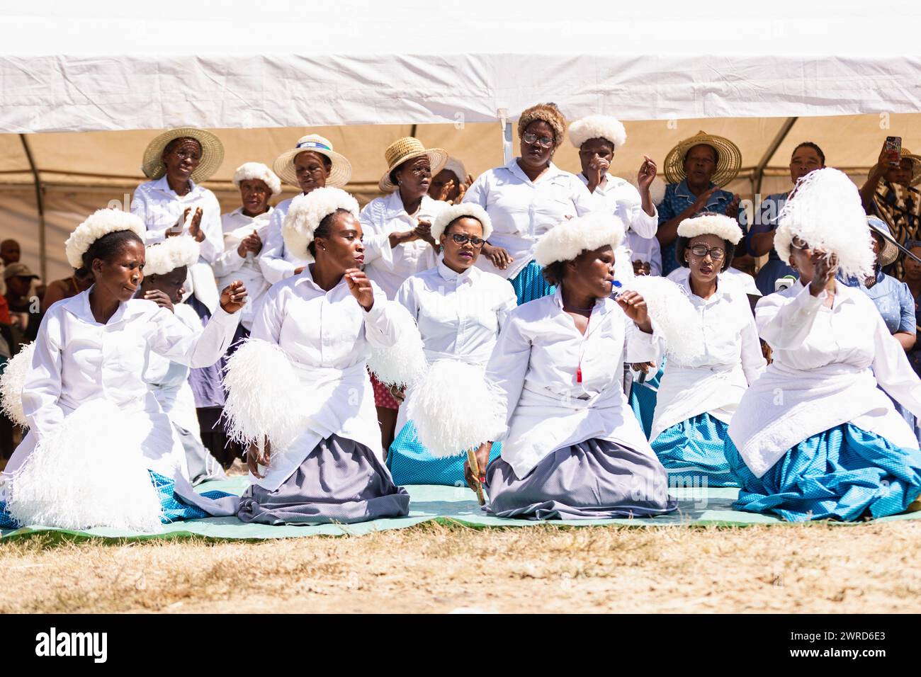 Maseru, Lesotho. 11th Mar, 2024. Performers dance during the Moshoeshoe ...