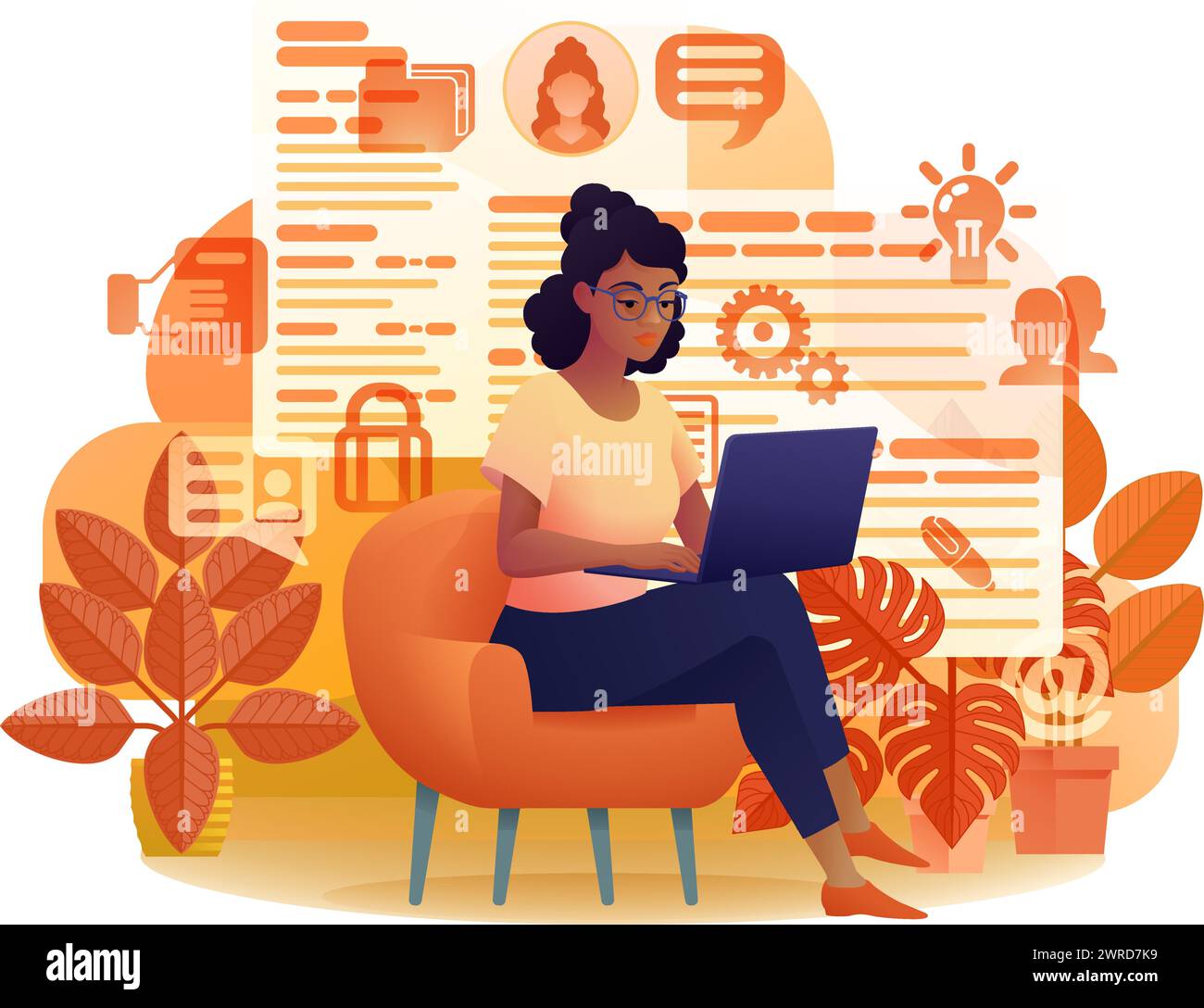 Woman cv job application Stock Vector Images - Alamy