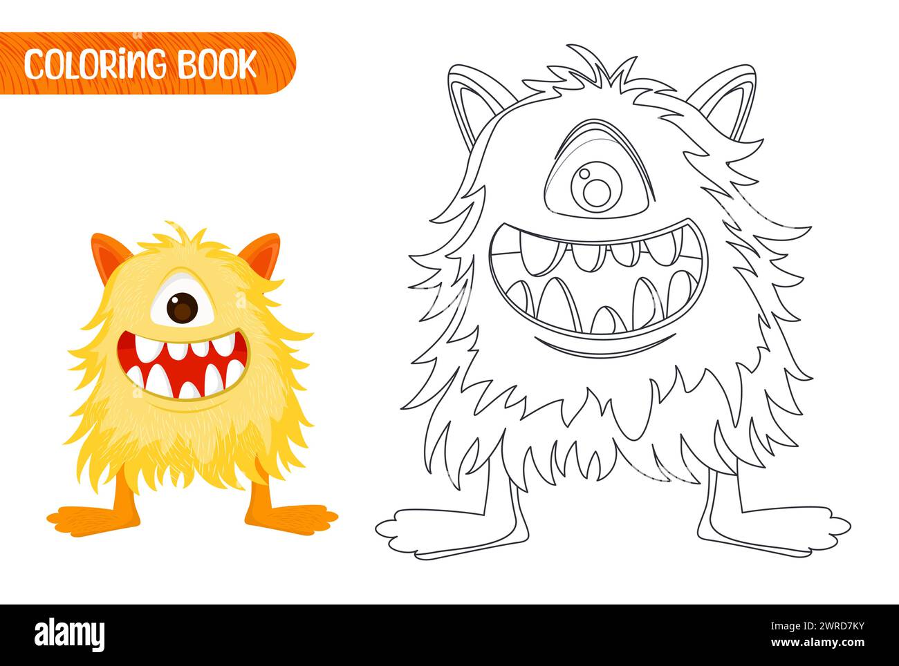Coloring book for kids. Cute funny monster Stock Vector Image & Art - Alamy