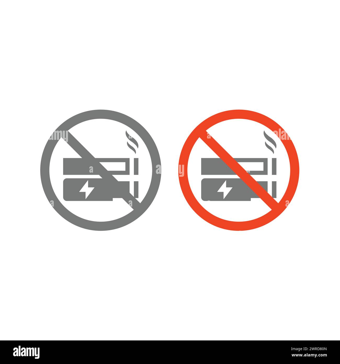 No smoking and no vaping vector sign. Prohibition red icon set Stock ...