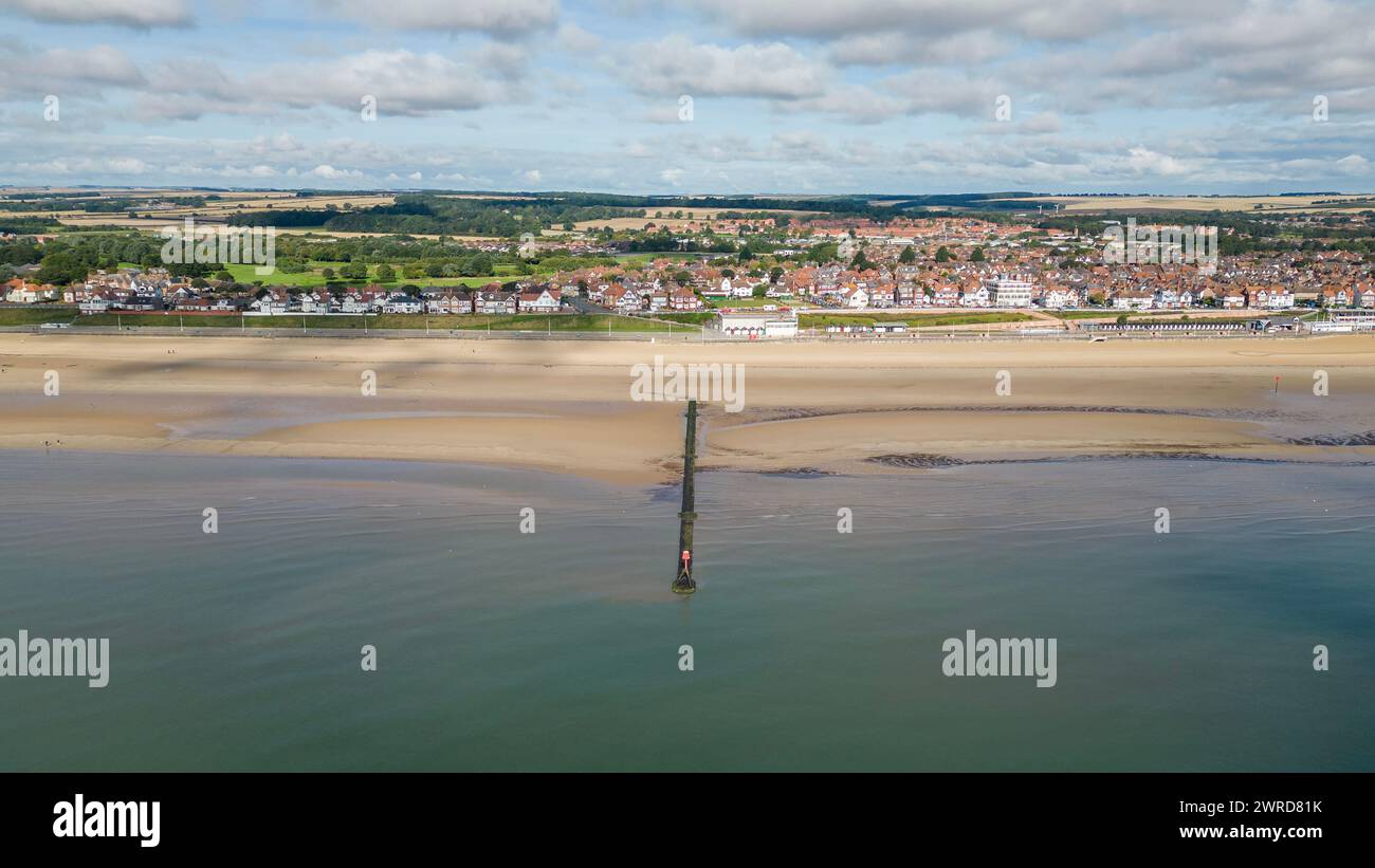Aerial views of Bridlington South Beach and sea front Stock Photo - Alamy
