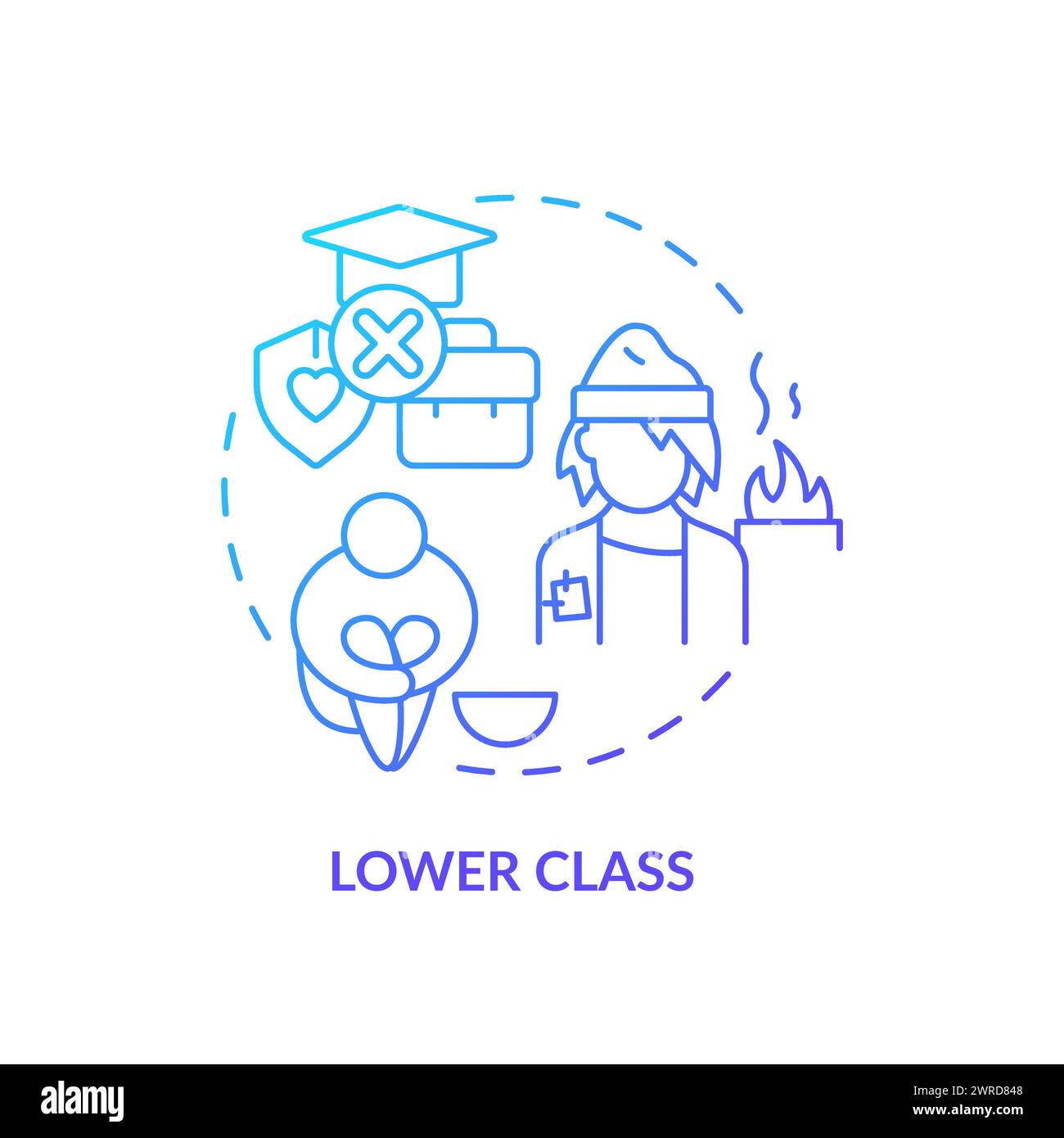 Lower Class Blue Gradient Concept Icon Stock Vector Image And Art Alamy