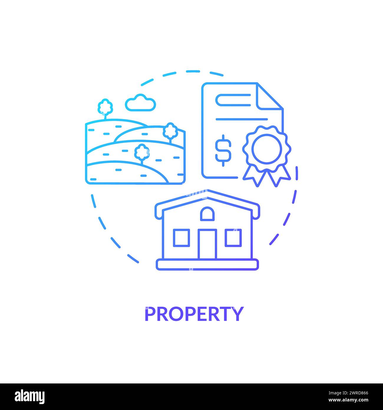 Property blue gradient concept icon Stock Vector Image & Art - Alamy