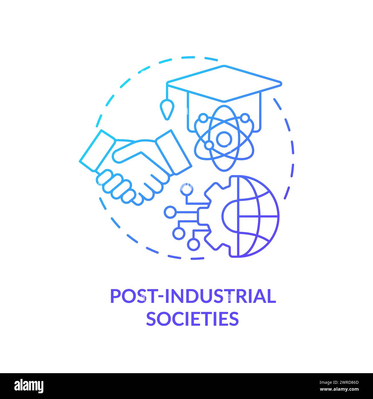 Post industrial societies blue gradient concept icon Stock Vector Image ...