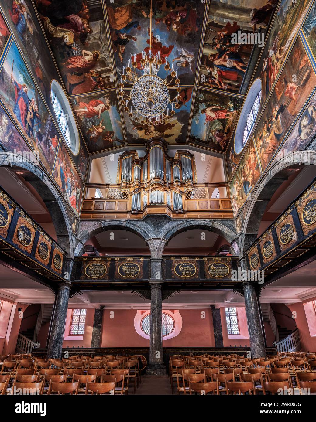 A detailed painted cathedral interior in Idstein, Germany, with ...