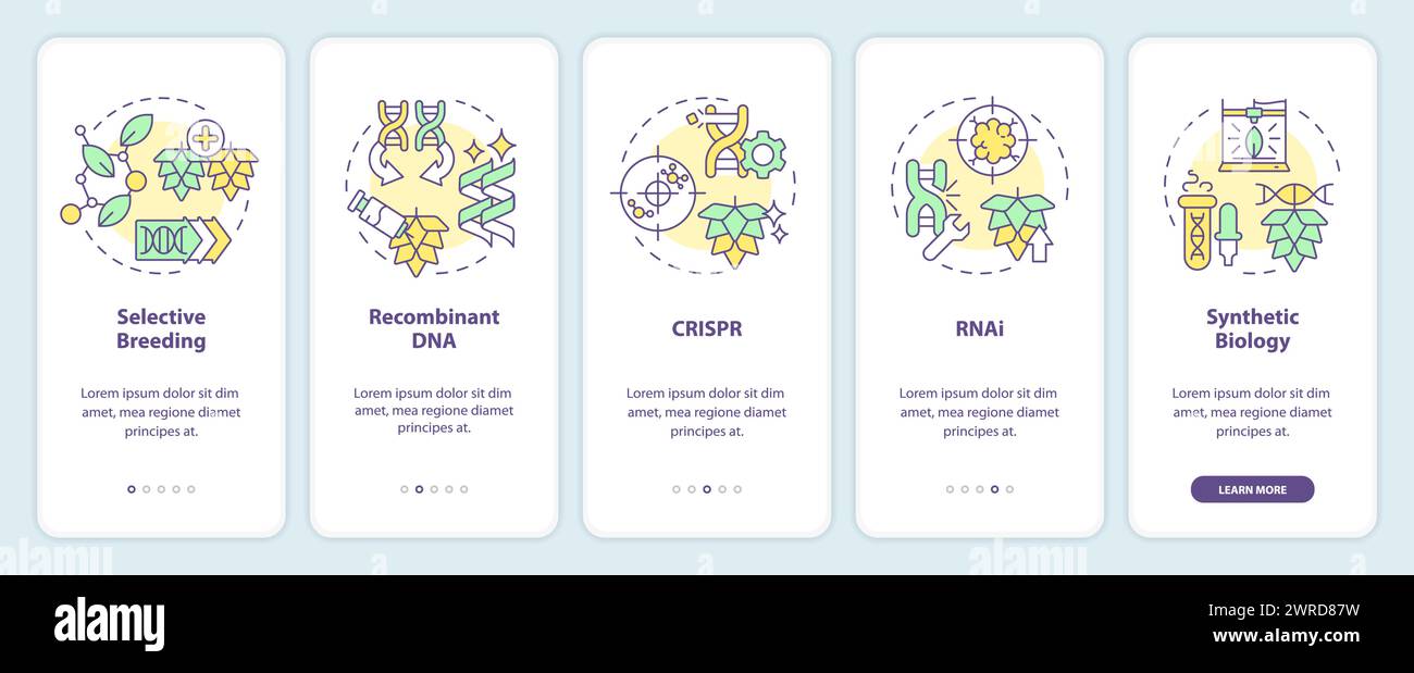 Genetic modification techniques onboarding mobile app screen Stock Vector Image & Art - Alamy