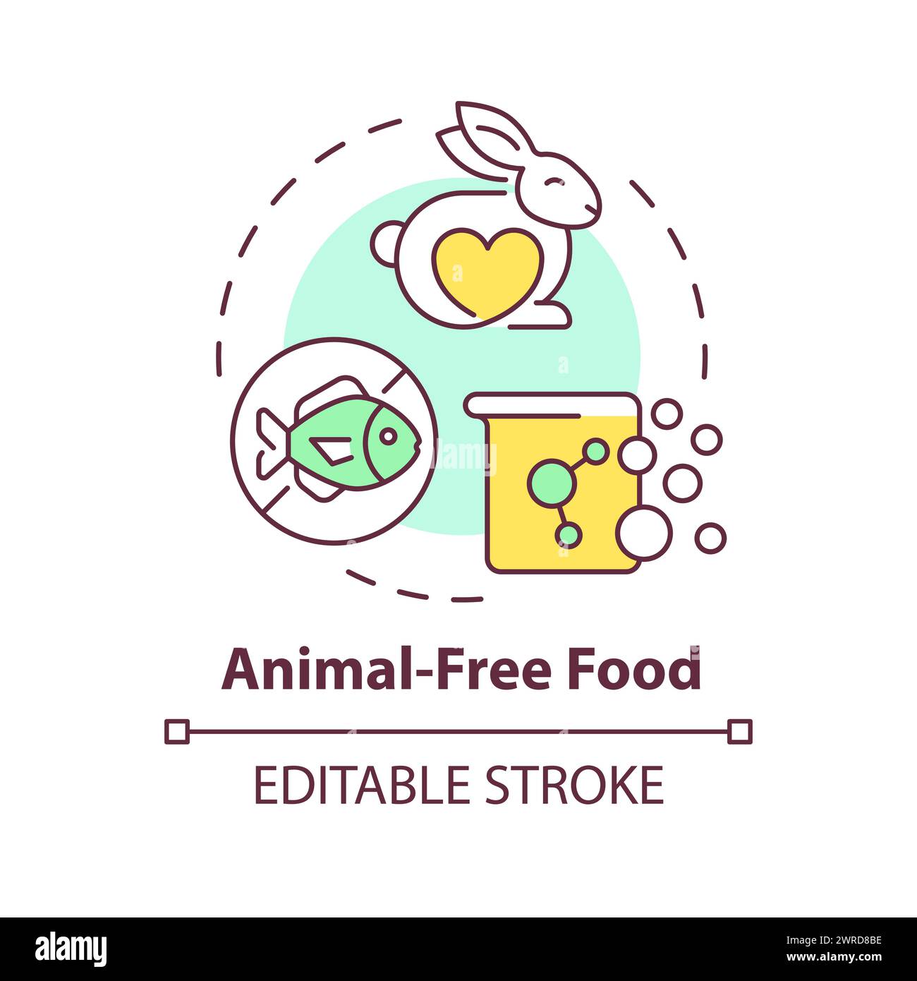 Animal-free food multi color concept icon Stock Vector Image & Art - Alamy