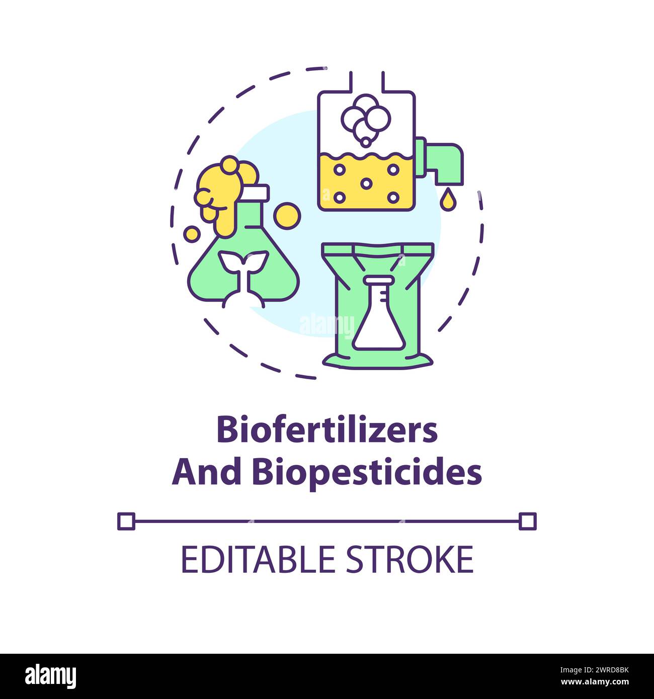 Biofertilizers and biopesticides multi color concept icon Stock Vector Image & Art - Alamy
