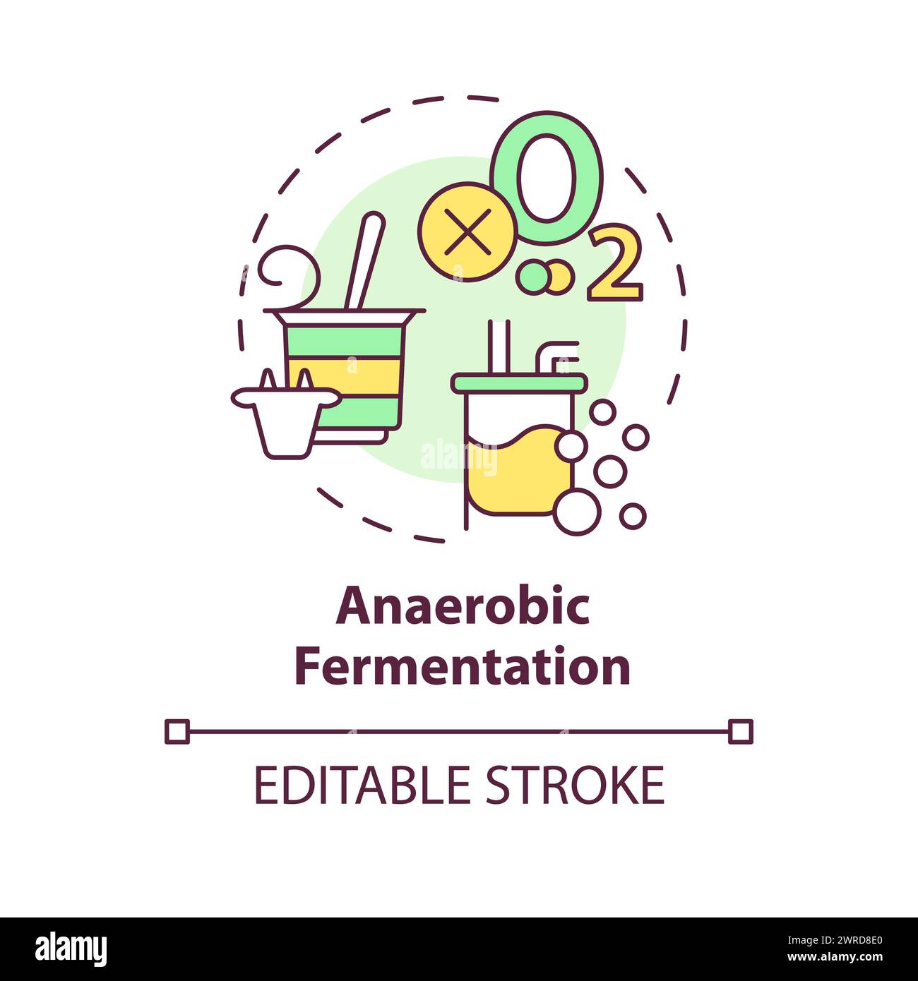 Anaerobic fermentation multi color concept icon Stock Vector Image ...