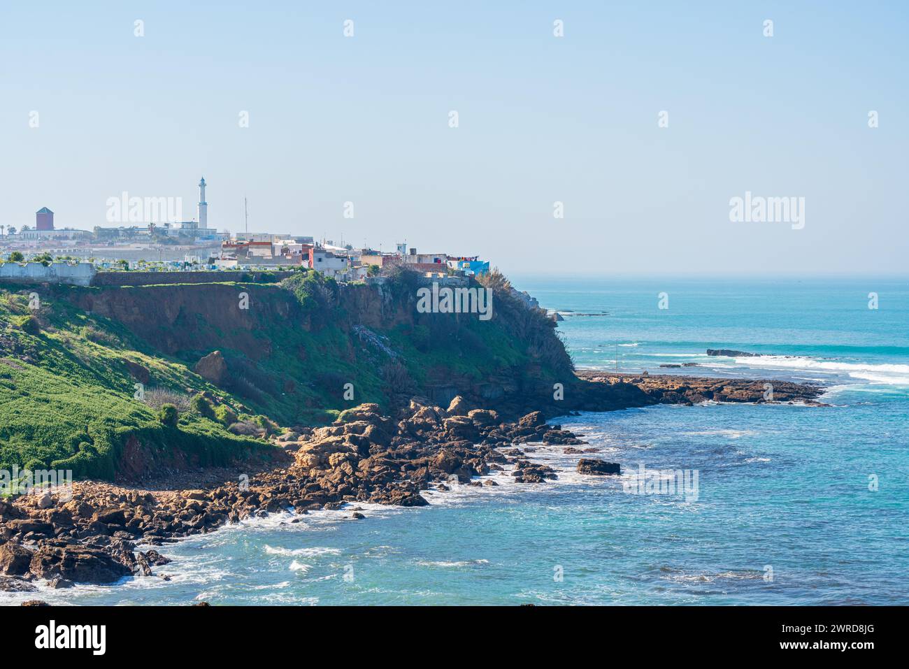 View of a Moroccan city by the Atlantic Ocean coast, Larache, Morocco ...