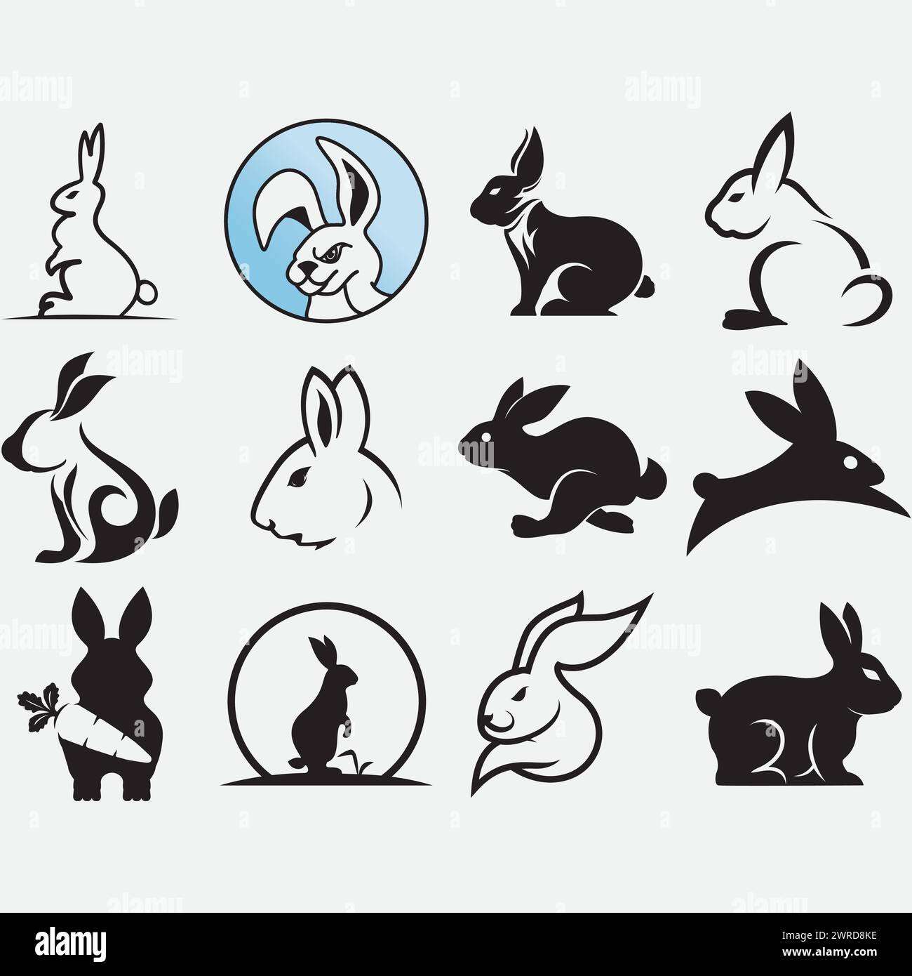 Rabbit logos hi-res stock photography and images - Alamy