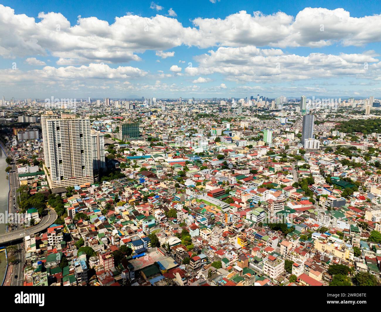 Manila Cityscape: Residential buildings and high rise towers in Makati ...