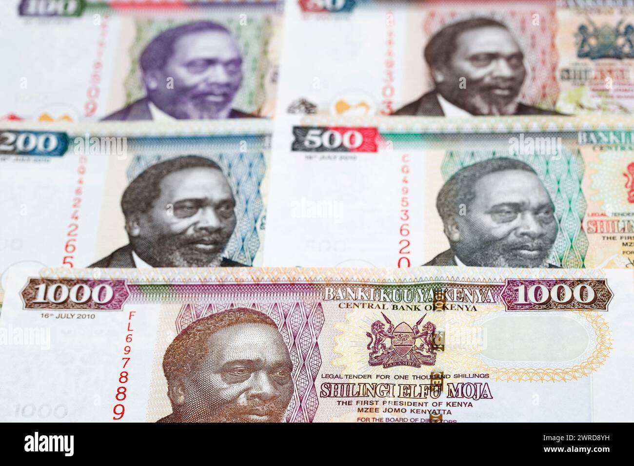 Kenyan money - shilling a business background Stock Photo - Alamy
