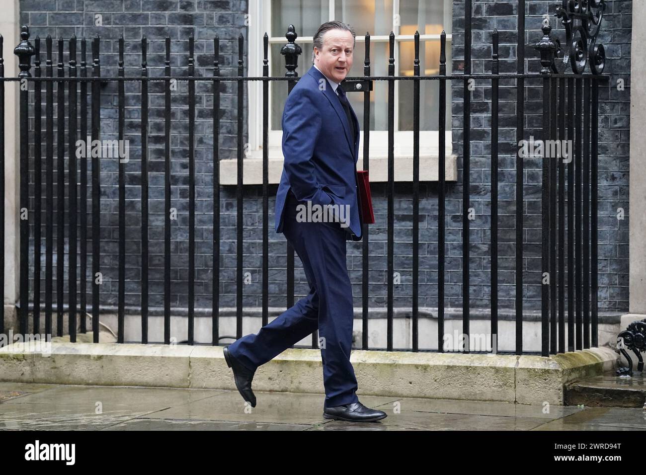 Foreign Secretary Lord David Cameron arrives in Downing Street, London ...