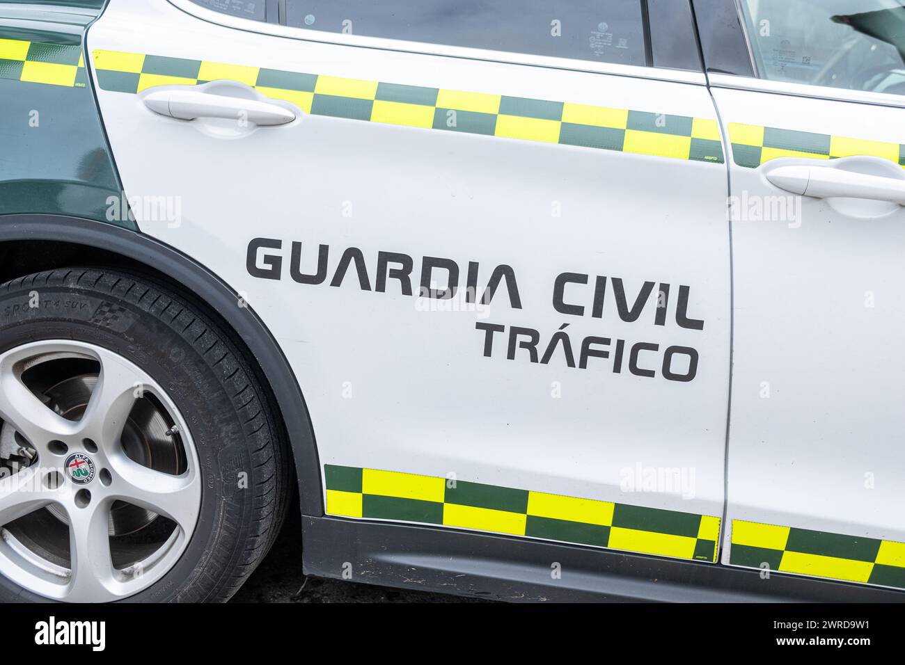 door of a vehicle of the Guardia Civil de Trafico (traffic police ...