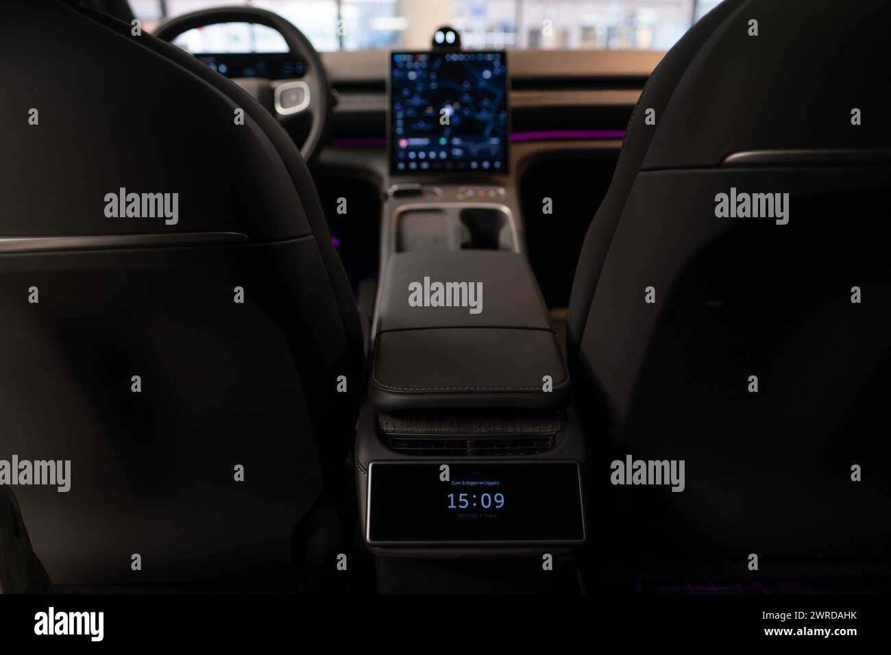 closeup display, instrument panel, dashboard, digital gauge cluster ...