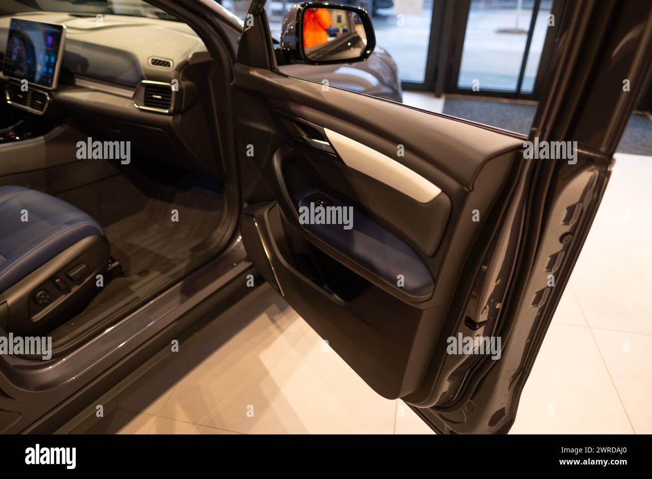 new Vinfast electric car door, crossover in showroom, trends EV in ...