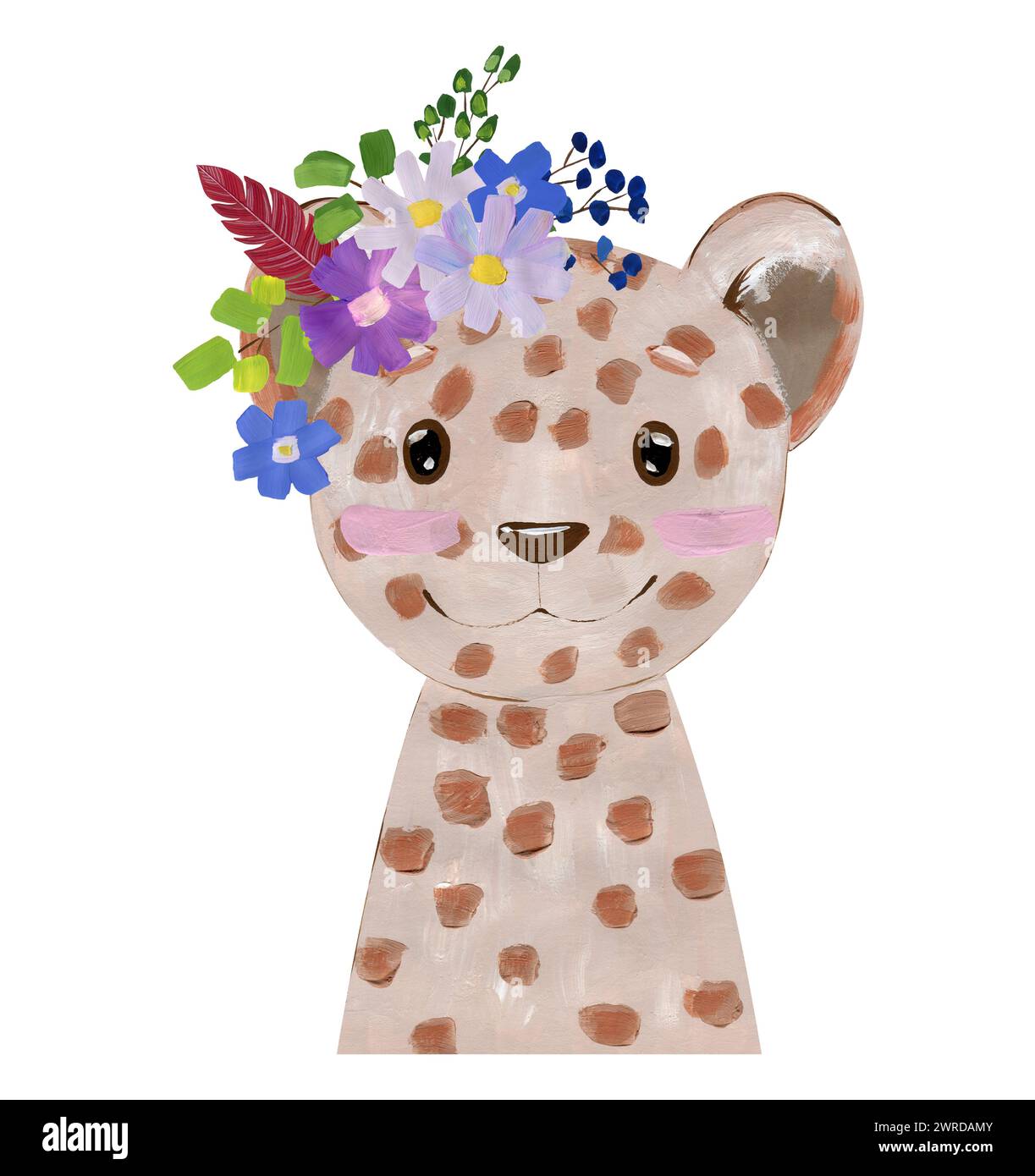 Watercolor leopard portrait Stock Photo - Alamy