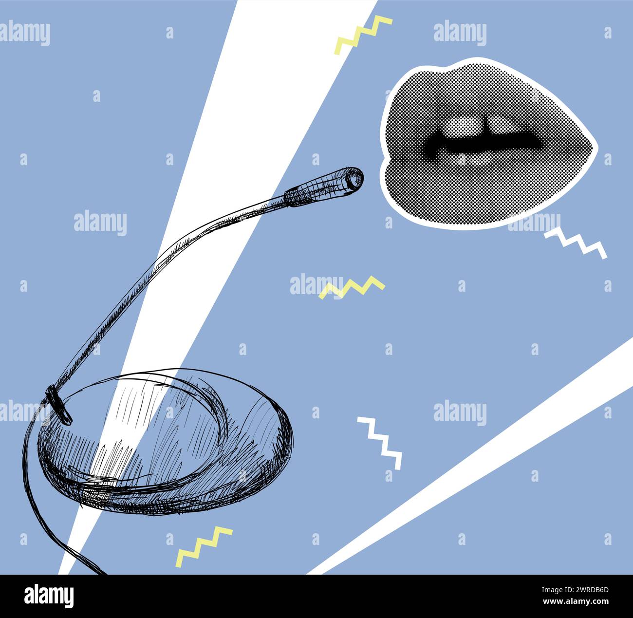 Microphone woman retro Stock Vector Images - Alamy