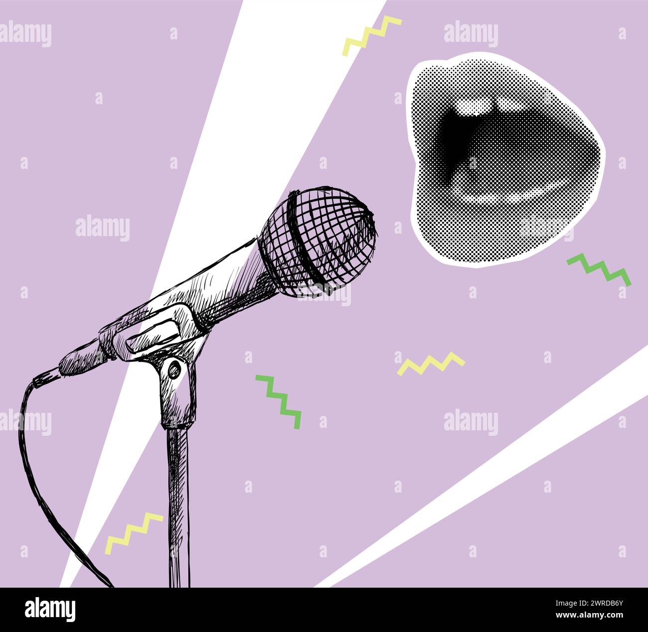 Microphone singing mouth Stock Vector Image & Art - Alamy