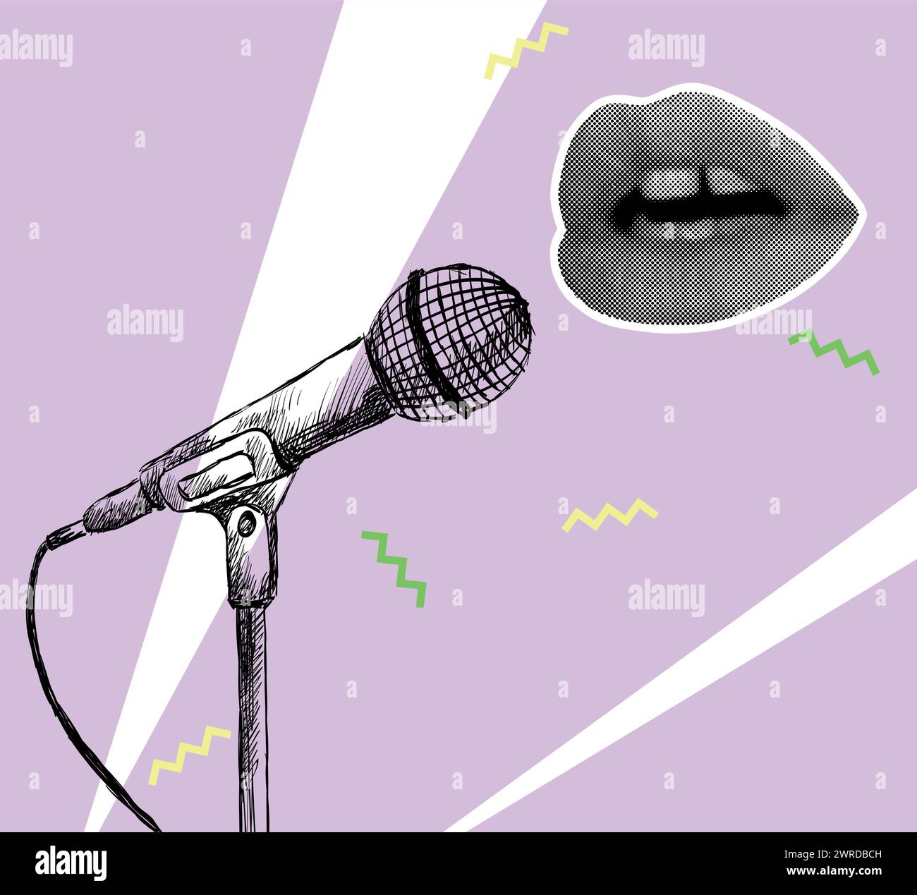 Singing lips Stock Vector Images - Alamy