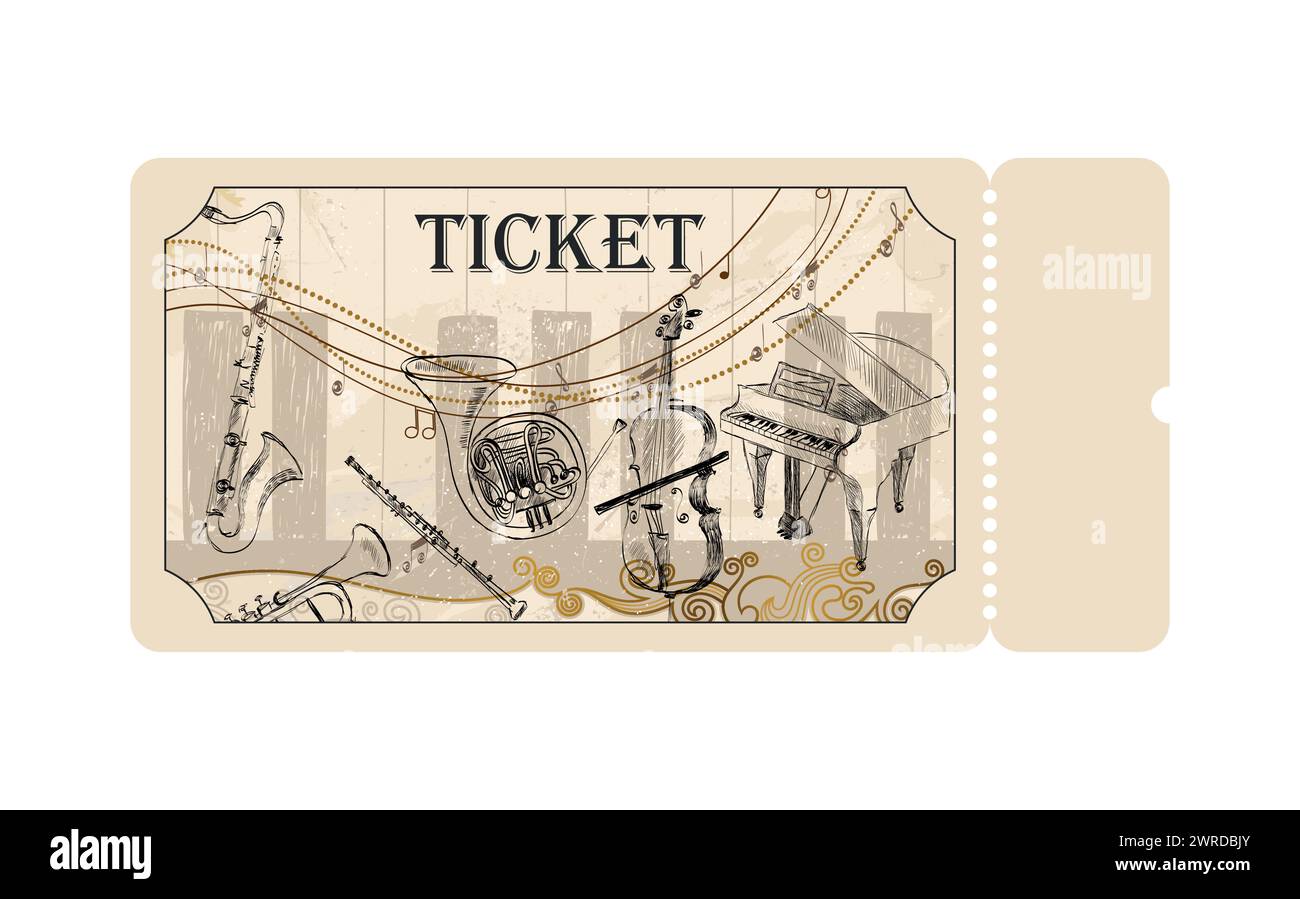 Concert ticket template Stock Vector Image & Art - Alamy
