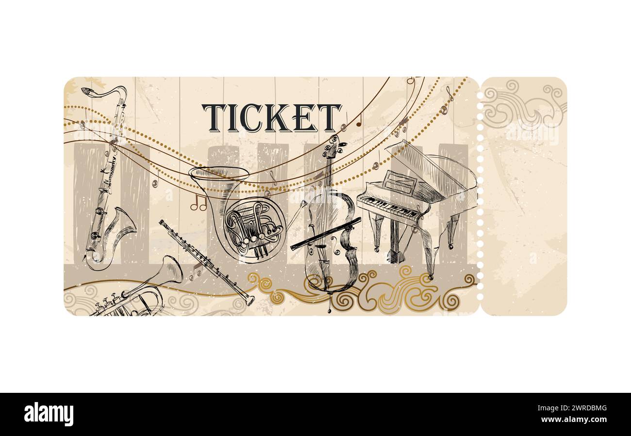 Concert ticket template Stock Vector Image & Art - Alamy