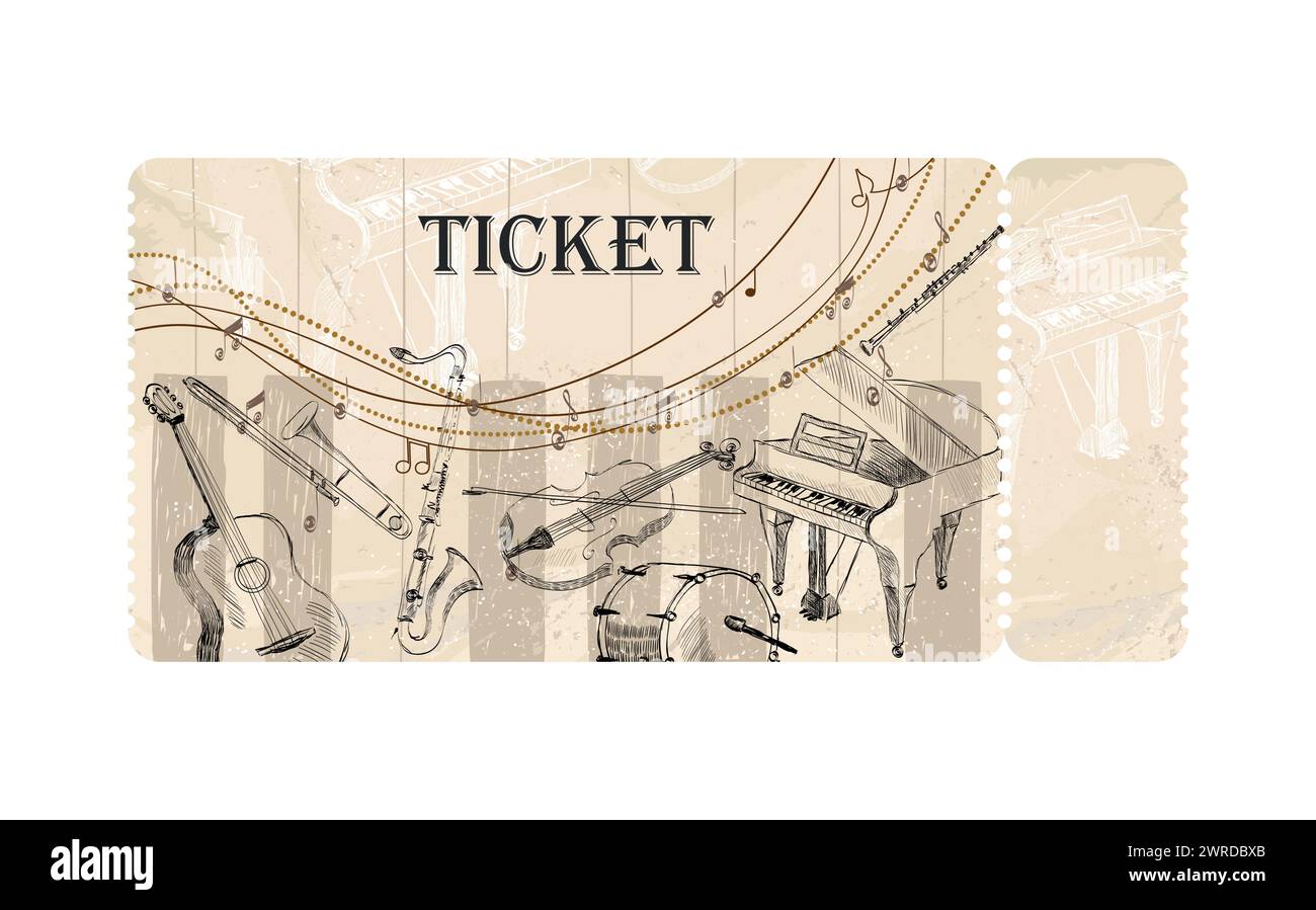 Concert ticket template Stock Vector Image & Art - Alamy