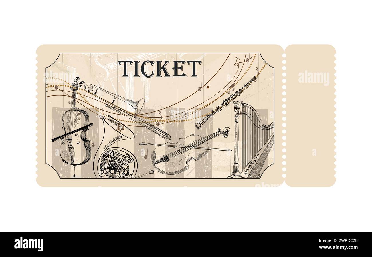 Concert ticket template Stock Vector Image & Art - Alamy