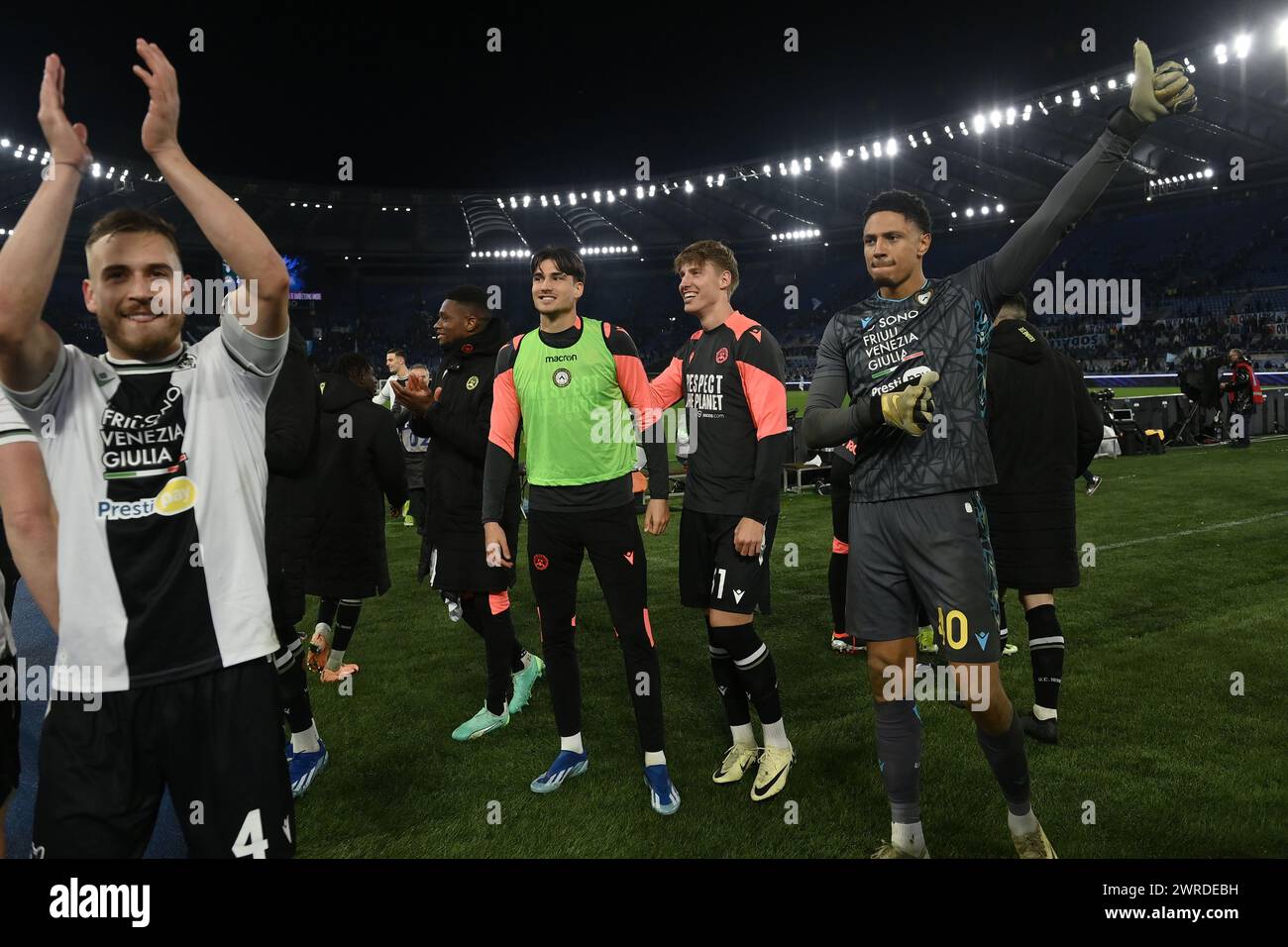 Final joy (Udinese) during the Italian Serie A match between Lazio 1-2 ...