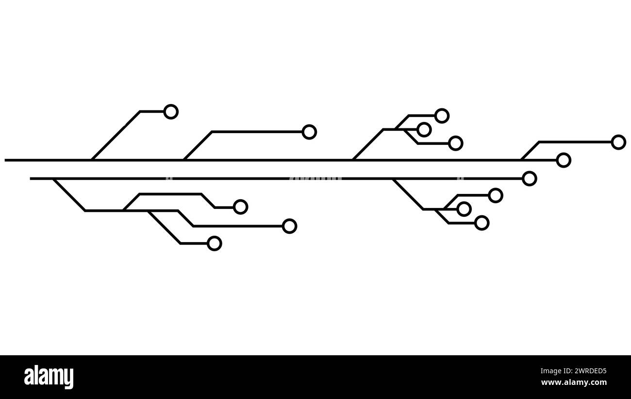 Printed circuit board PCB tracks isolated on white background ...