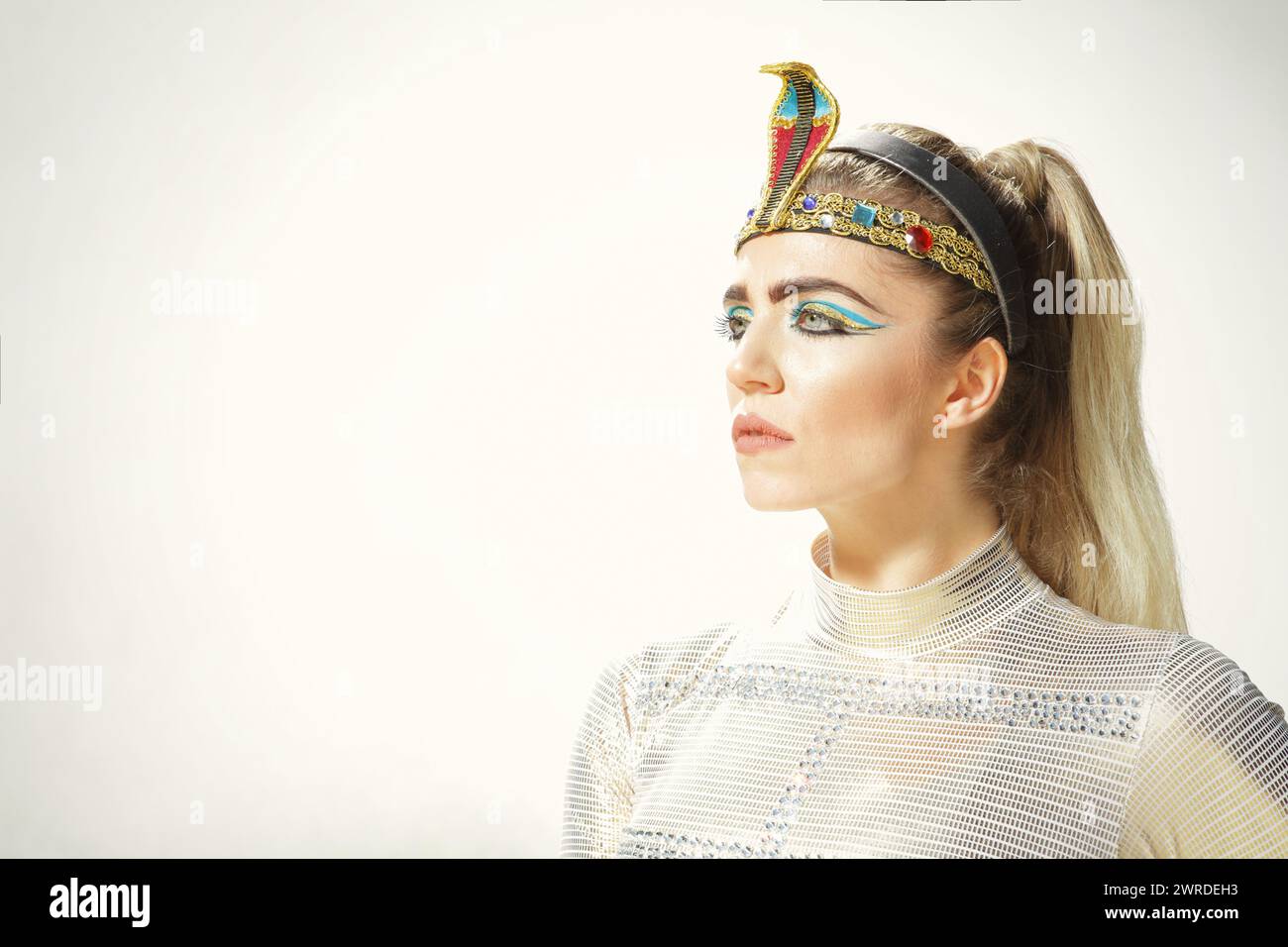 Fitness beauty in costume of Egypt princess posing outdoor Stock Photo ...