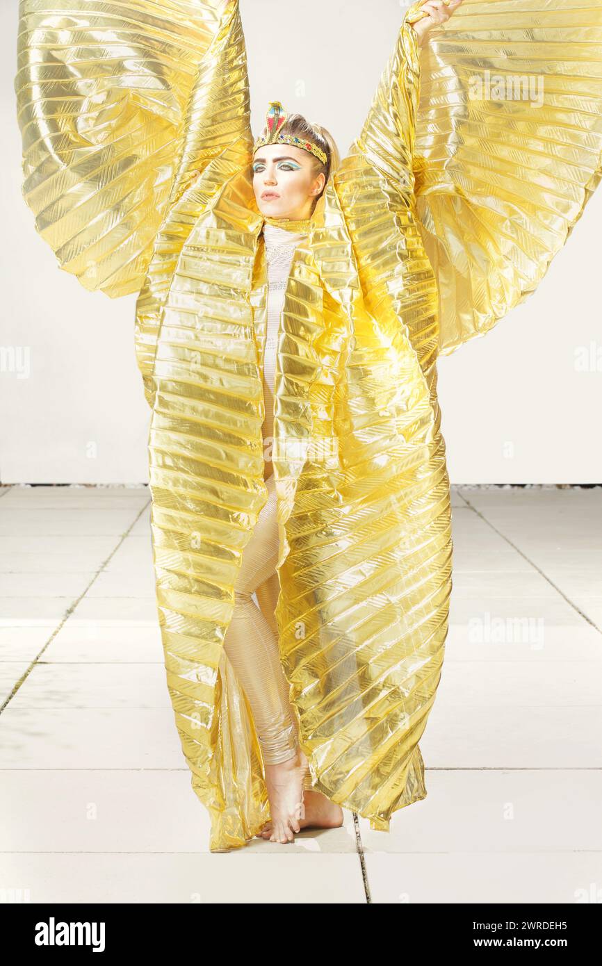 Fitness beauty in costume of Egypt princess posing outdoor Stock Photo ...