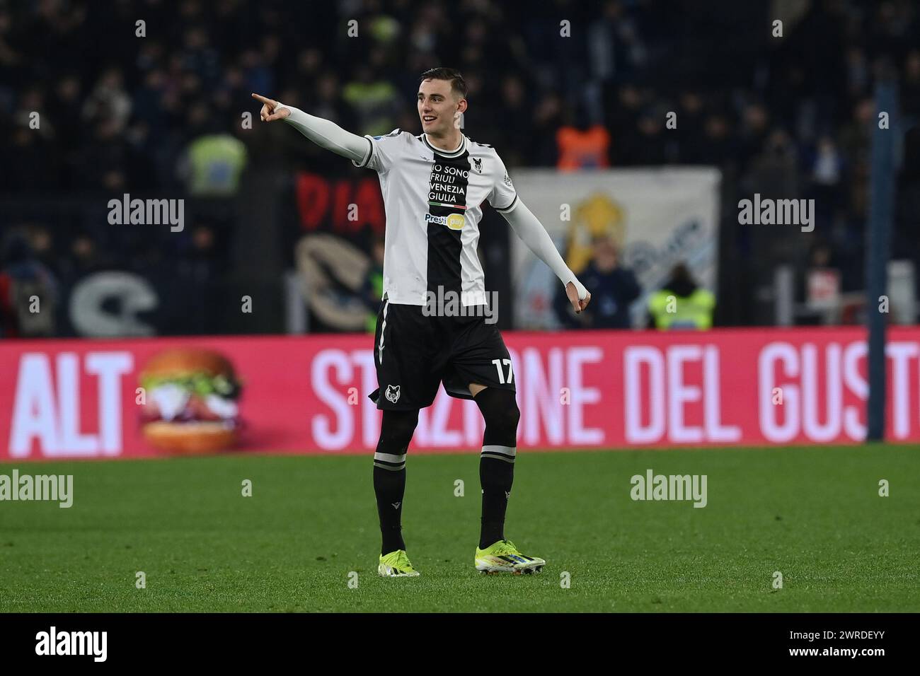 Lorenzo Lucca (Udinese) celebrates after scoring his team's first goal ...