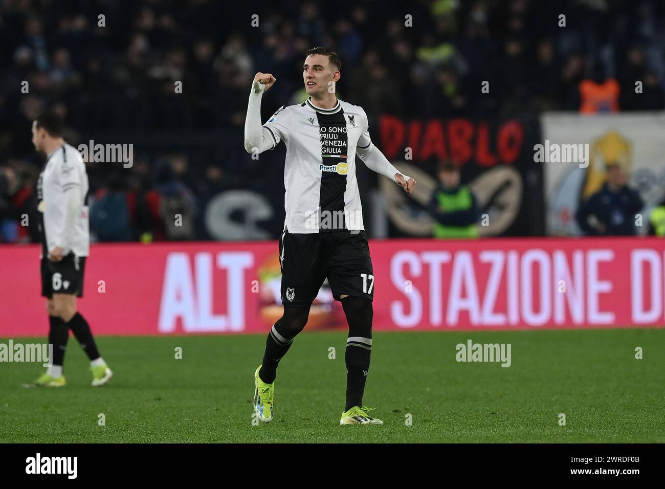 Lorenzo Lucca (Udinese) celebrates after scoring his team's first goal ...