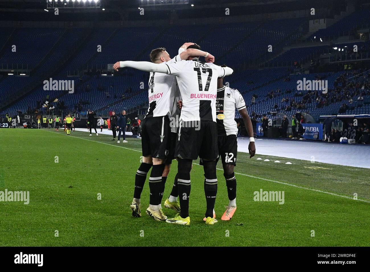 Lorenzo Lucca (Udinese) celebrates after scoring his team's first goal ...