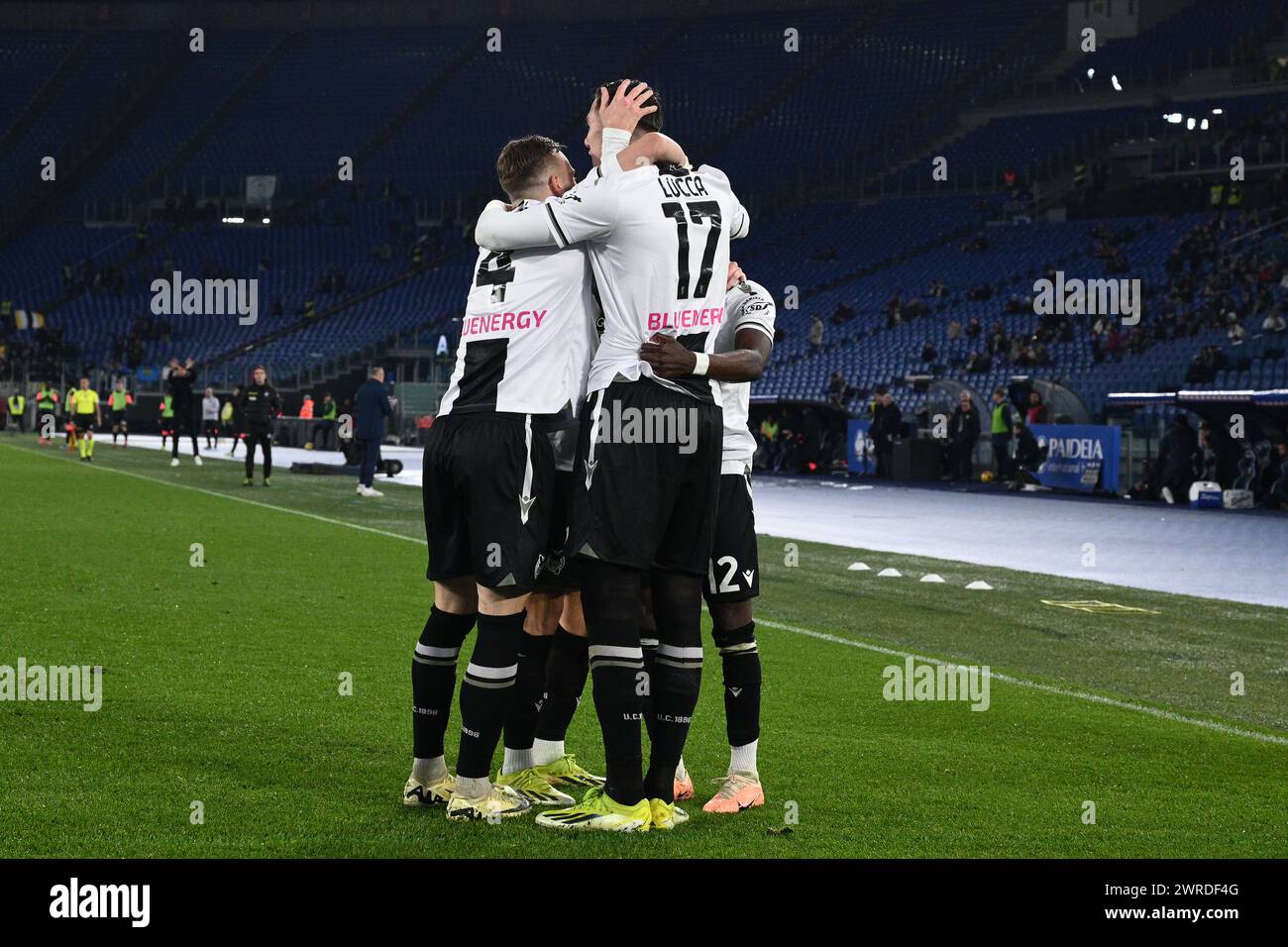 Lorenzo Lucca (Udinese) celebrates after scoring his team's first goal ...