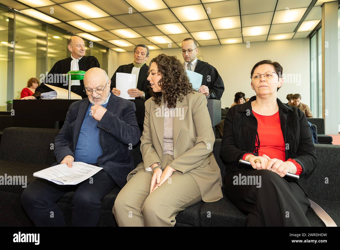 (front L-R) Civil parties former lawyer Henri Heymans, Jihad Van ...
