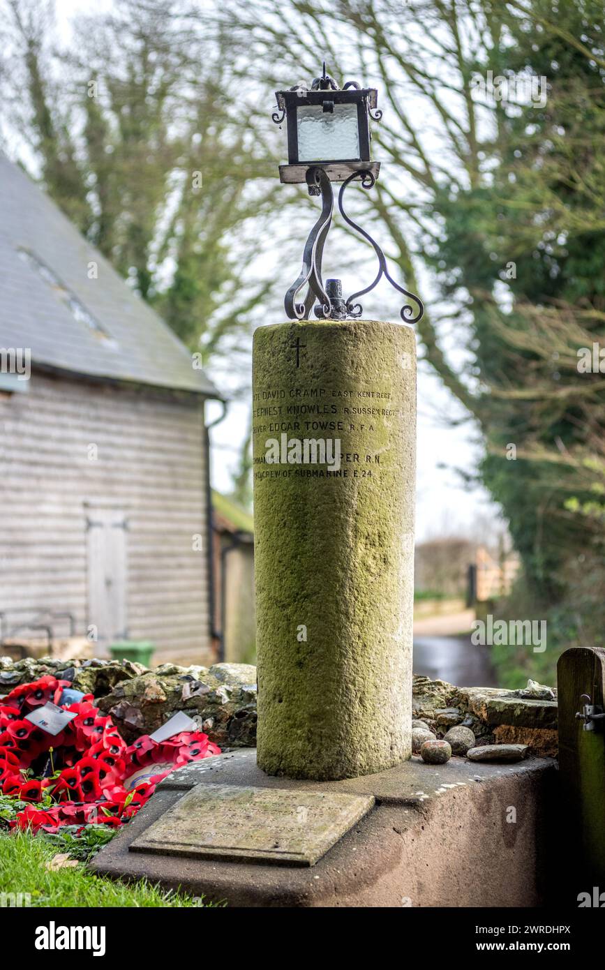 Storrington, March 7th 2024: Memorial to the crew of submarine E24 ...
