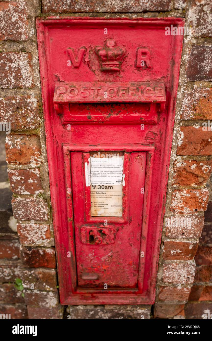 Storrington, March 7th 2024: Victorian letterbox Stock Photo - Alamy