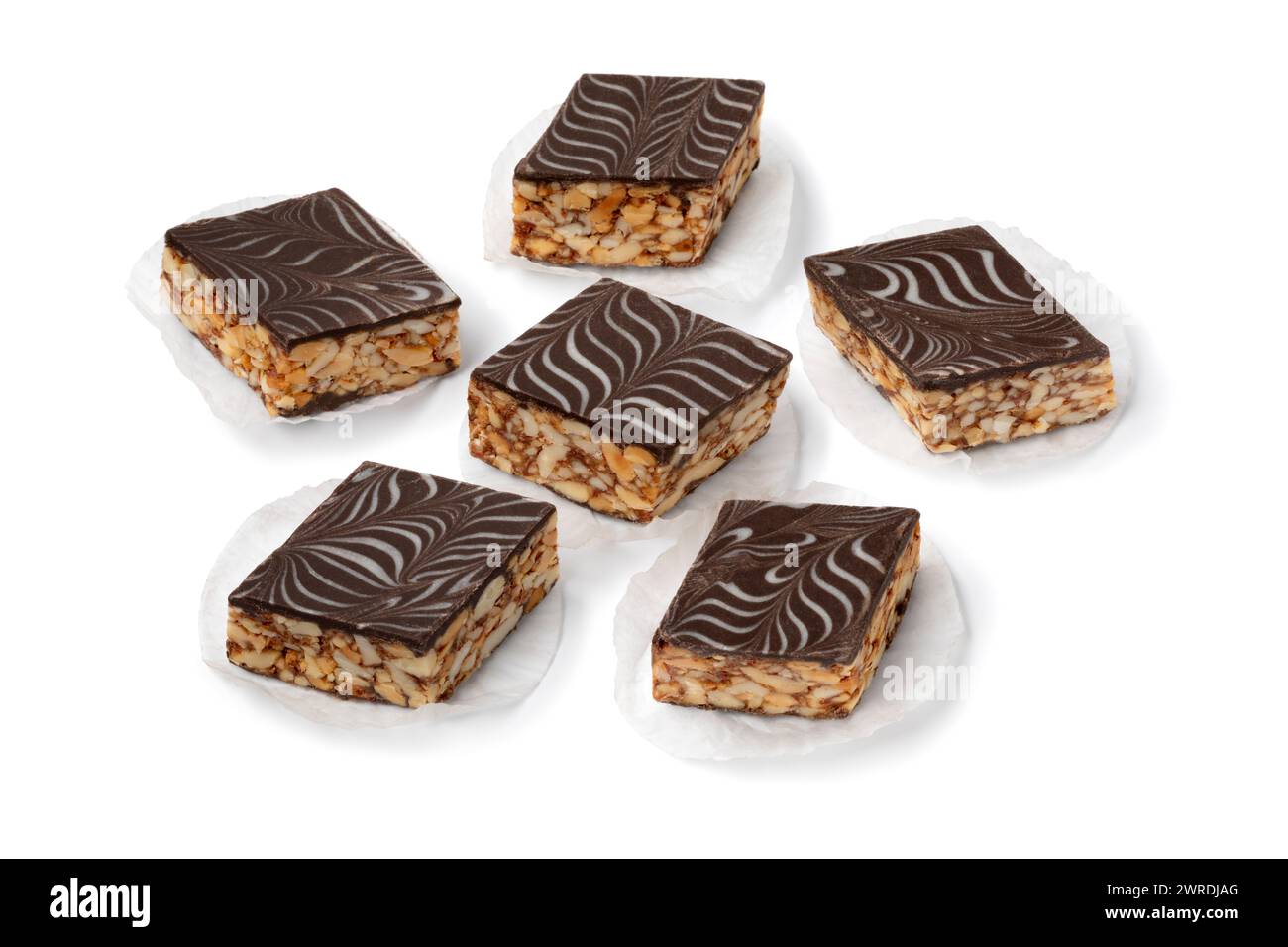 Traditional Moroccan brown marbled chocolate cookies isolated on white ...