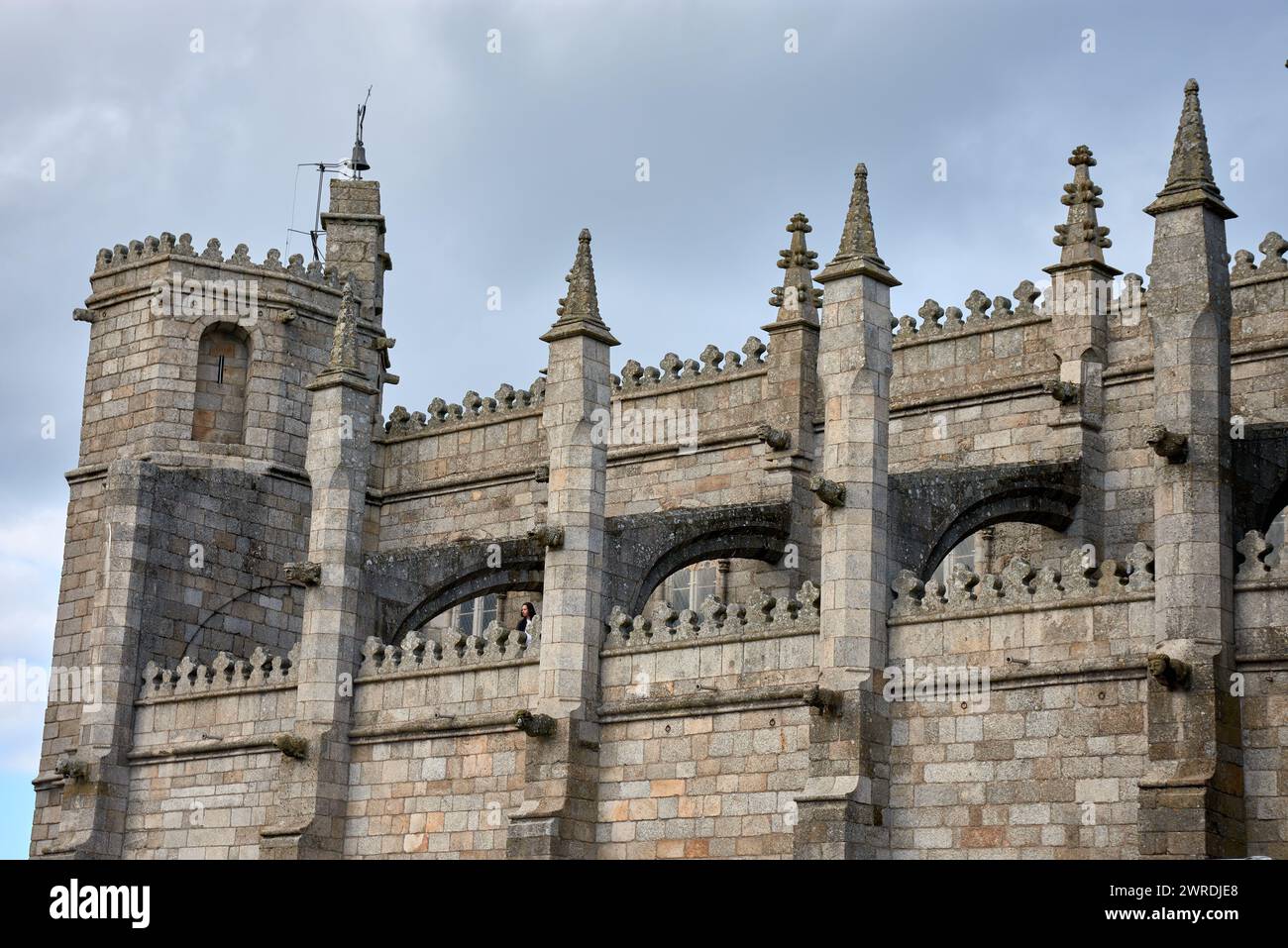 Detail of the Guarda Cathedral in Portugal, Gothic style with Manueline ...