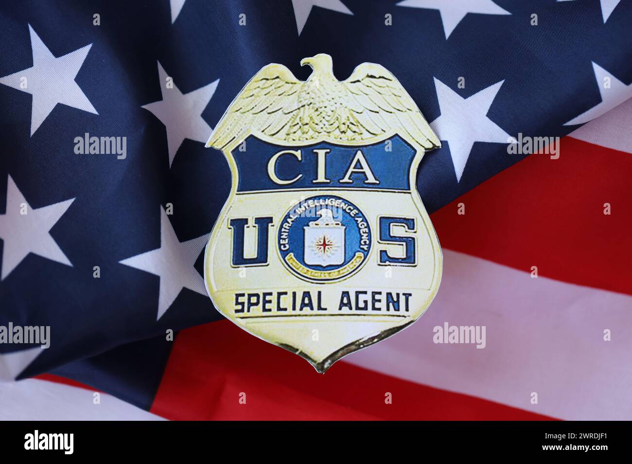 KYIV, UKRAINE - MARCH 9, 2024 US CIA Central Intelligence Agency badge ...