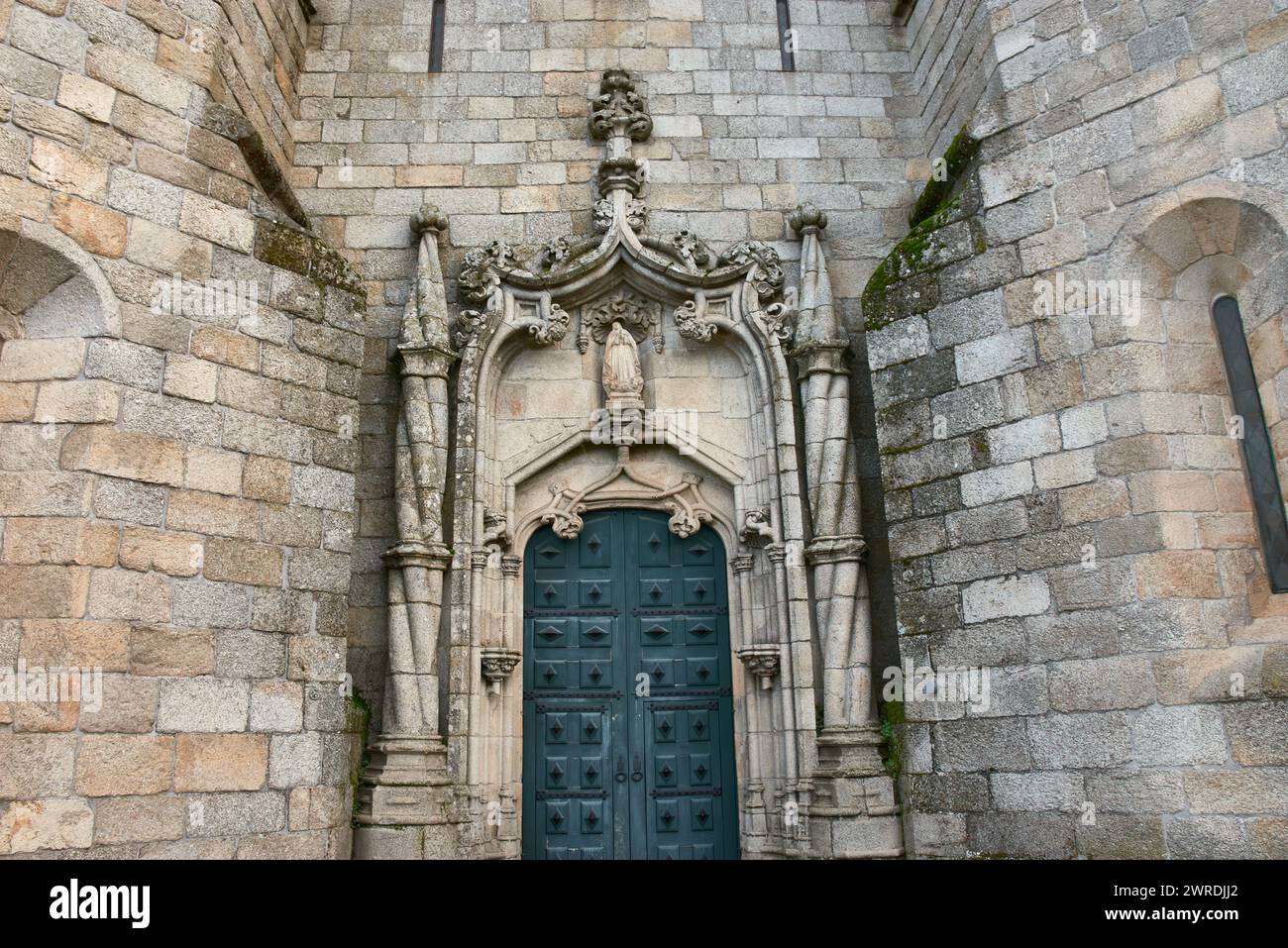Detail of the Guarda Cathedral in Portugal, Gothic style with Manueline ...