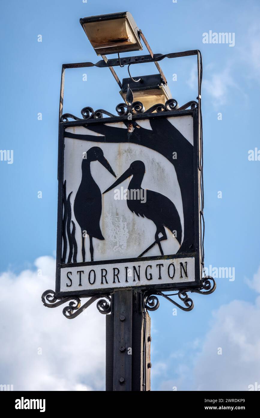 Storrington, March 6th 2024: The Storrington village sign Stock Photo ...