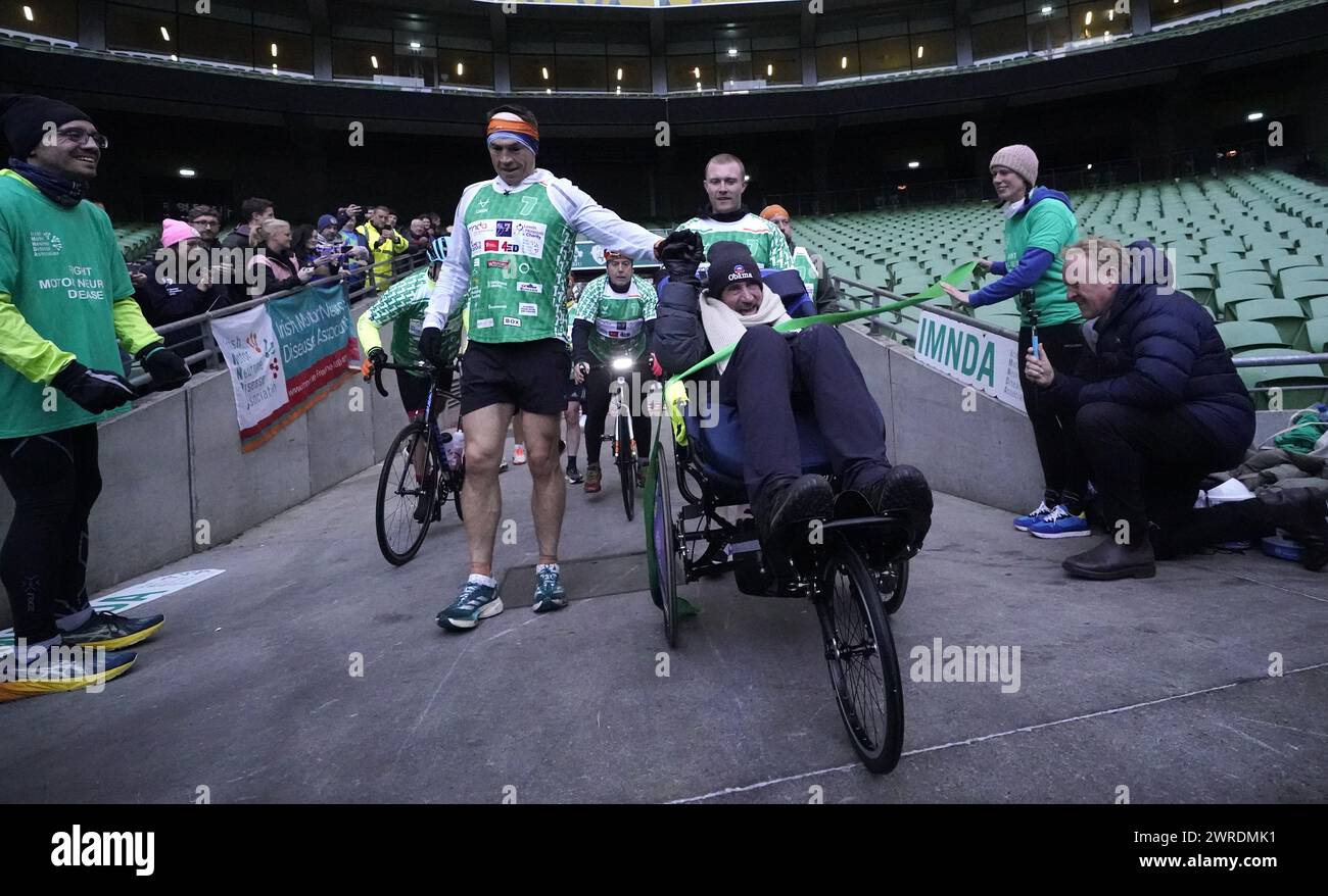 File photo dated 05/12/23 of Kevin Sinfield and Charlie Bird complete ...