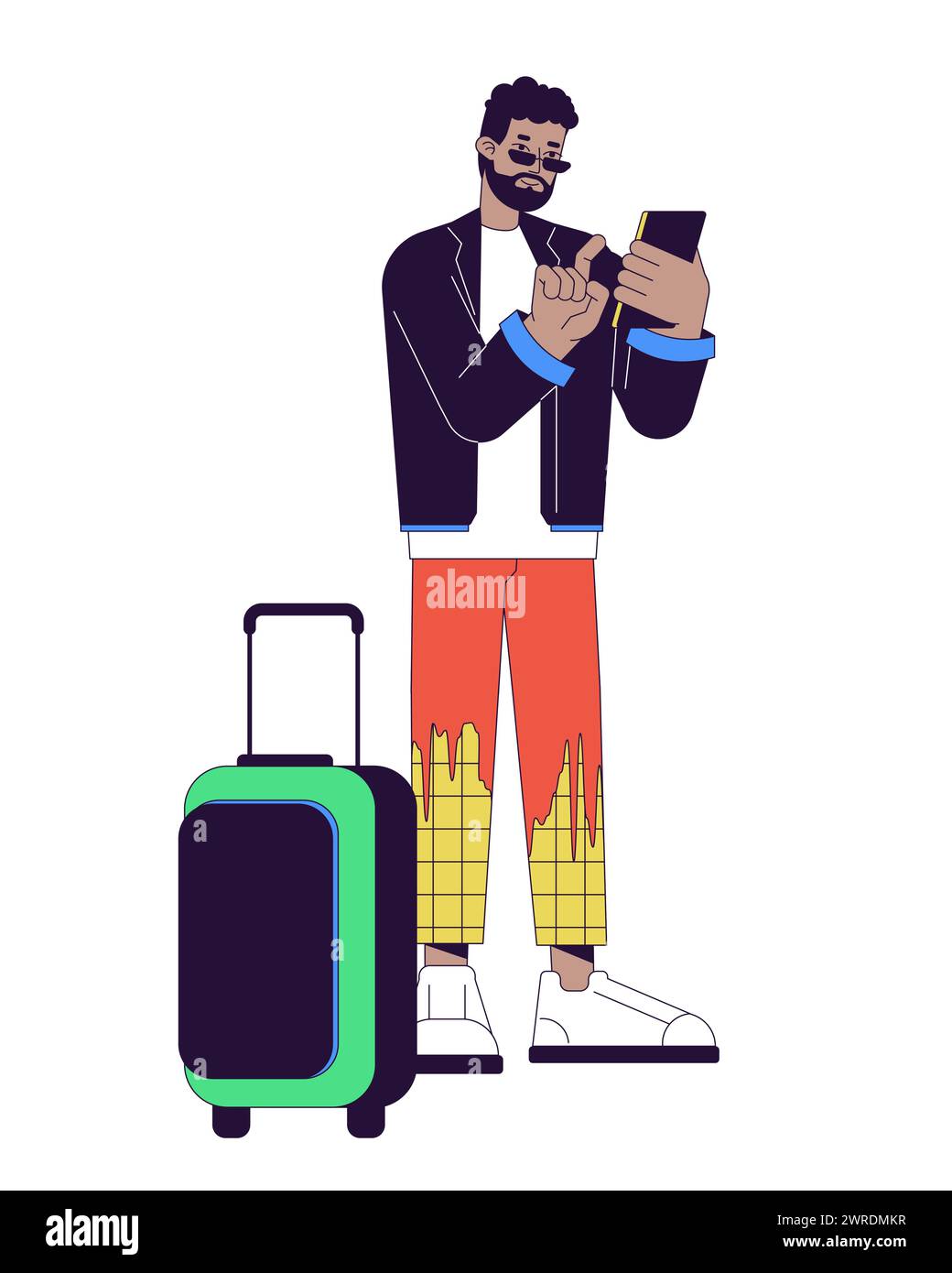 Guy scrolling phone Stock Vector Images - Alamy