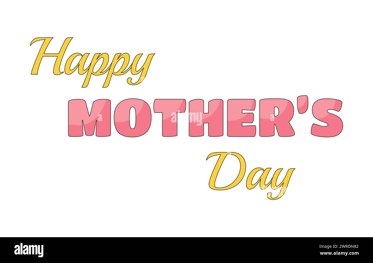 Happy mother day 2D linear cartoon greeting text Stock Vector Image ...