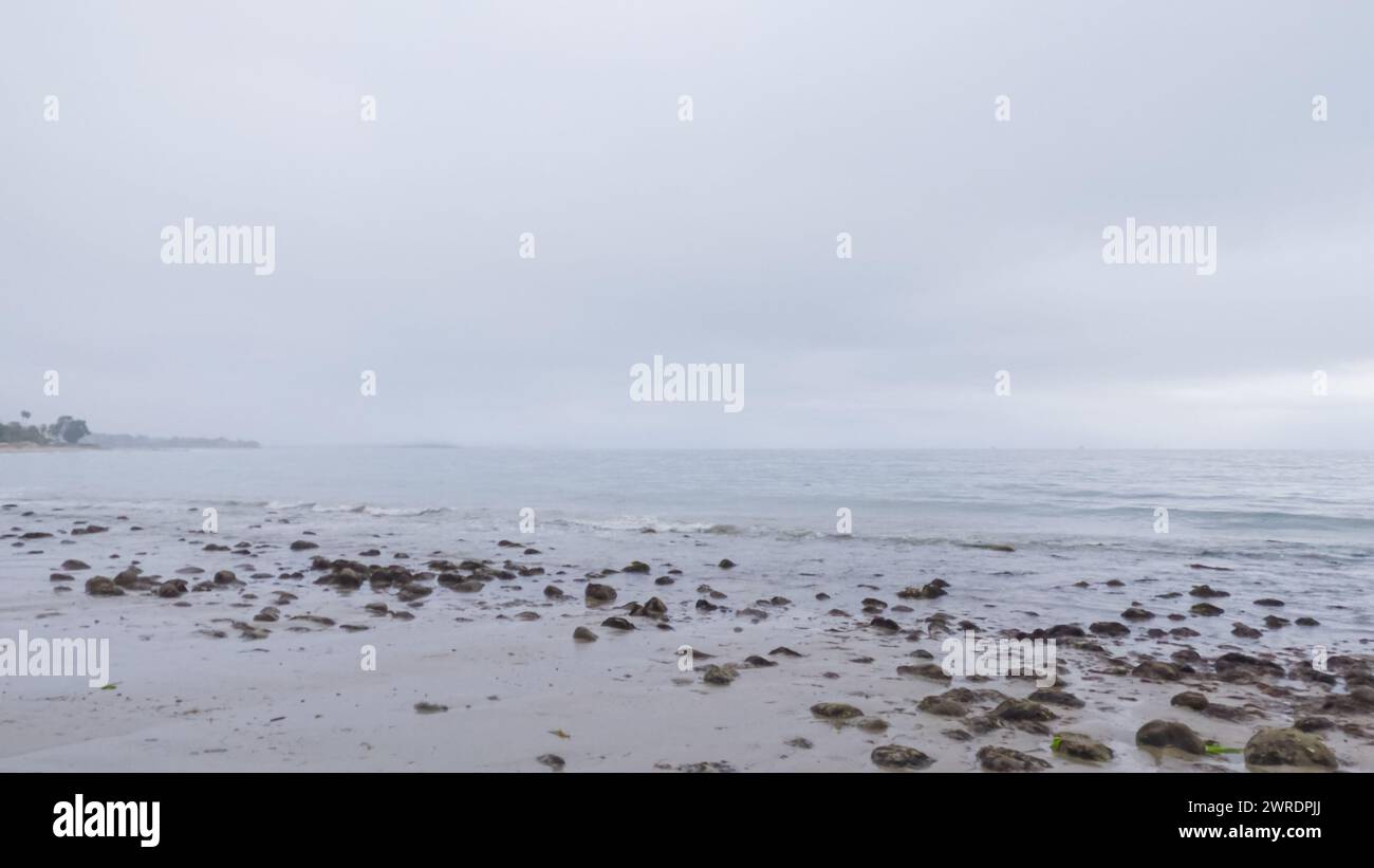Gloomy Winter Beach Walk in Miramar, California Stock Photo - Alamy